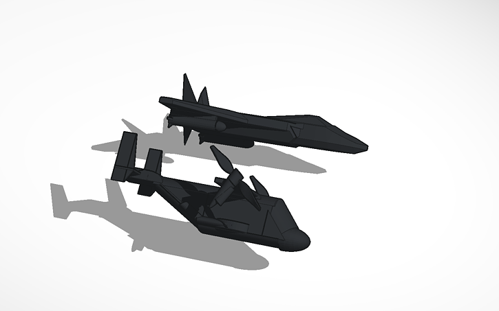 3d Design F 22 And V 22 Twins Tinkercad
