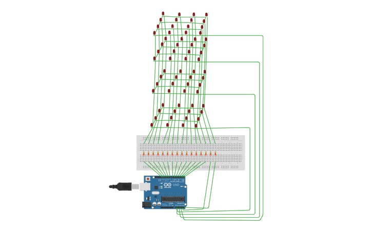 Circuit design CUBO LED 4X4 - Tinkercad