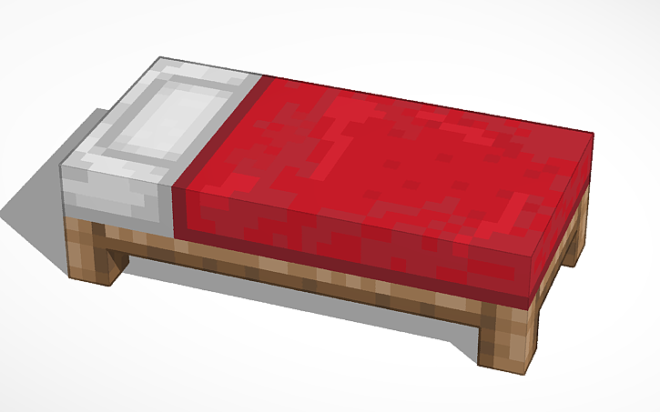 3D design Minecraft Bed - Tinkercad
