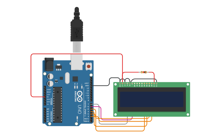 Circuit design LCD - Tinkercad