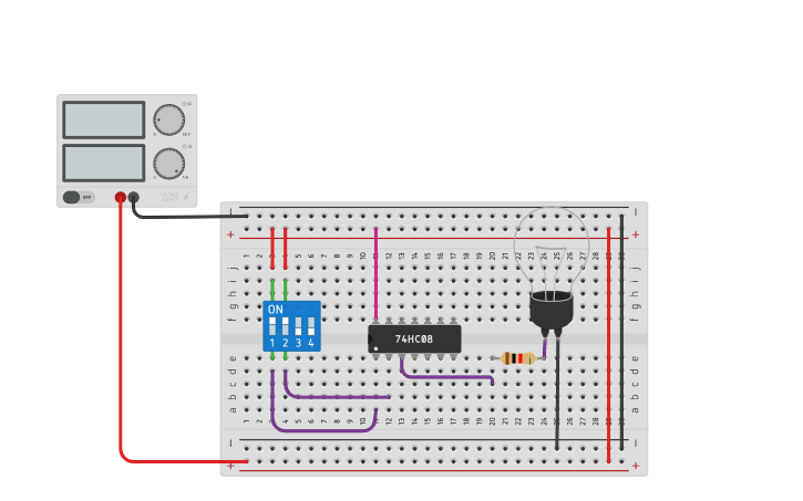 Circuit design Circuito de la compuerta lógica and | Tinkercad