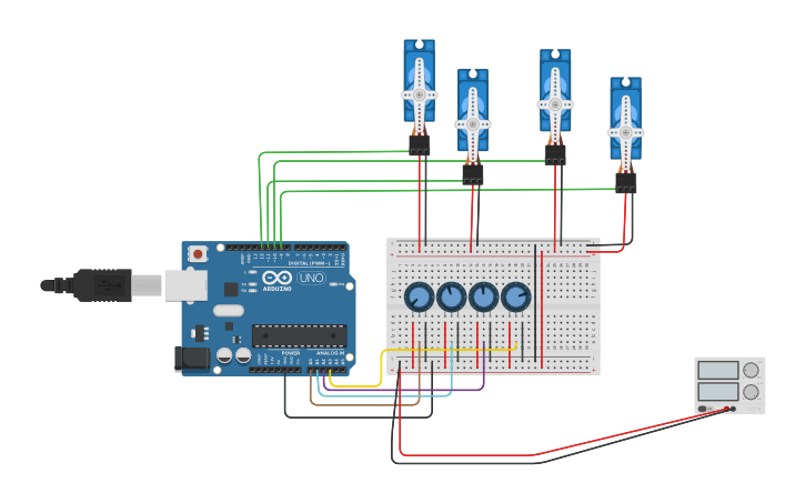 Circuit design BRAZO ROBÓTICO EN THINKERCAD - Tinkercad