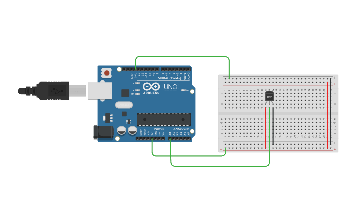 Circuit design Temperature Sensor - Tinkercad