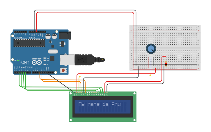 Circuit design LCD - Tinkercad
