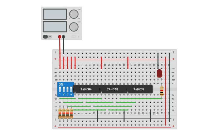 Circuit design Lab Task 3 - Simplified Logic Circuit - Tinkercad