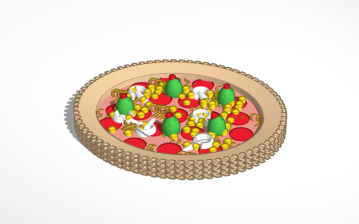 3D design tekerlek pizza - Tinkercad