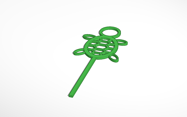 3D design Turtle Bubble Wand - Tinkercad