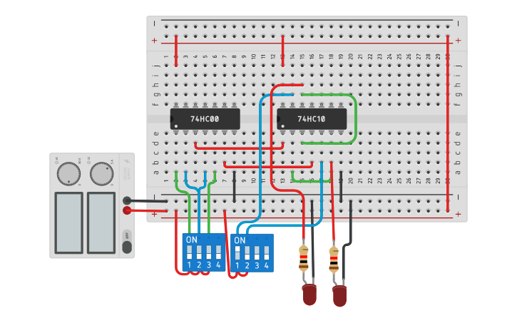 Circuit design Flip Flop - Tinkercad
