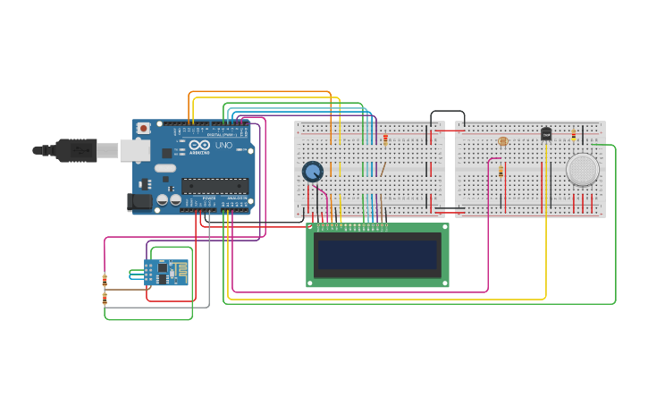 Circuit design Weather Station using ThingSpeak - Tinkercad Circuit design Weather Station using ThingSpeak - Tinkercad