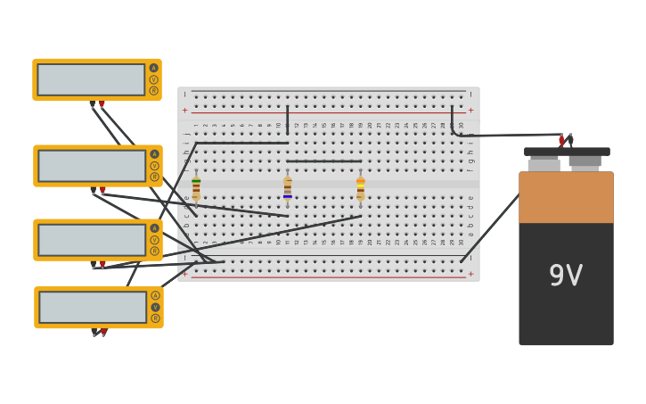 Circuit design paralelo pract. - Tinkercad