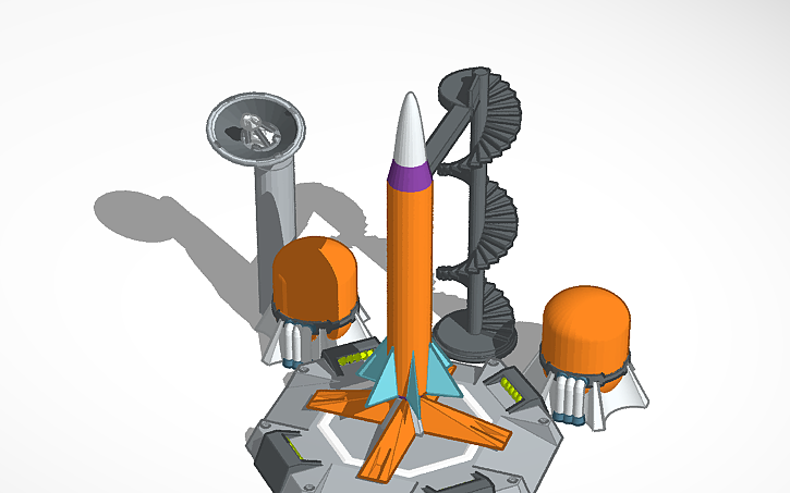 3D design rocket launch pad - Tinkercad