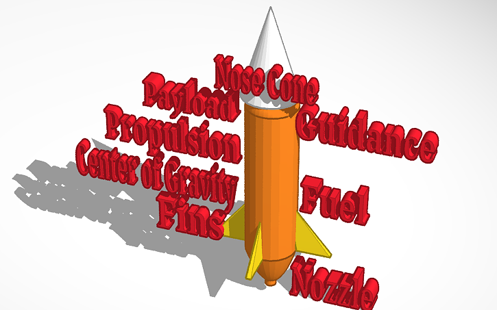 3d Design Rocket Tinkercad