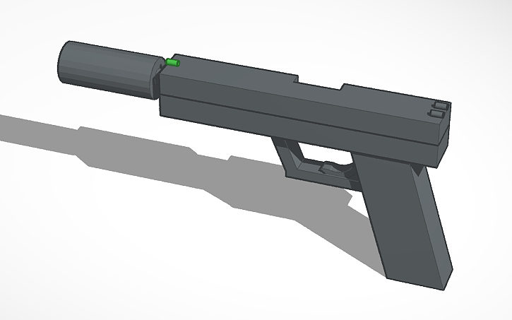 3D design Silenced Pistol - Tinkercad