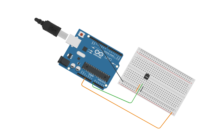 Circuit design Temperature Sensor - Tinkercad