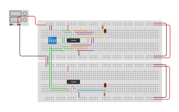 Circuit design Half Adder Circuit using NAND gates - Tinkercad