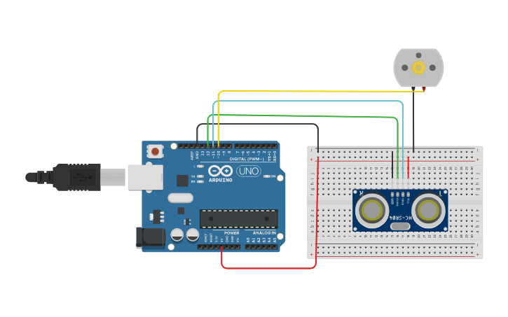 Circuit design Arduino Sensor Con Motor María Fernanda Martínez | Tinkercad