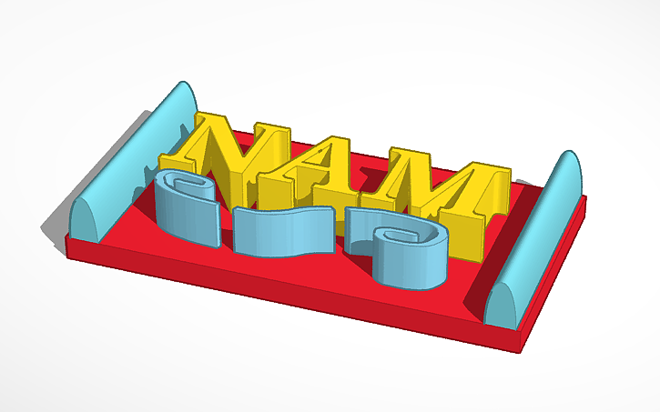 3D design name tag - Tinkercad