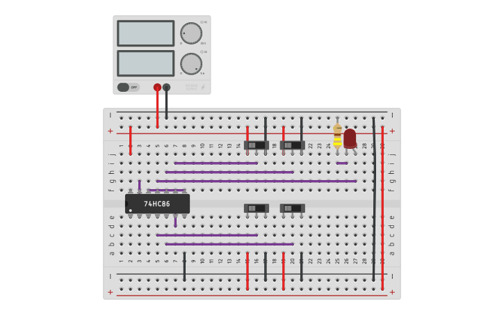 Circuit Design Parity Tinkercad