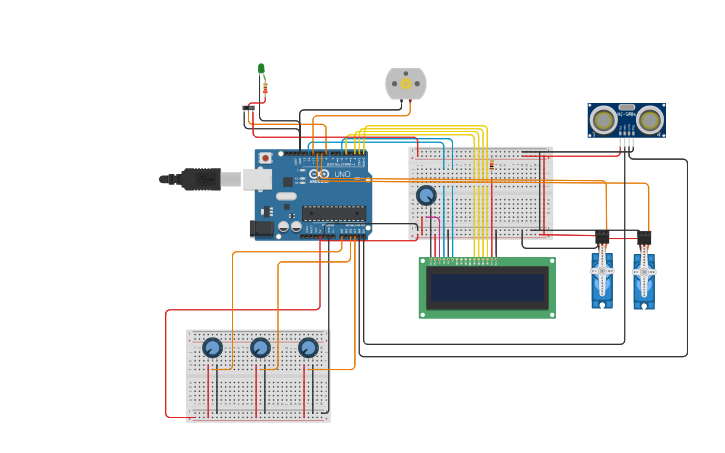Circuit Design Adaptive Cruise Control System Tinkercad 