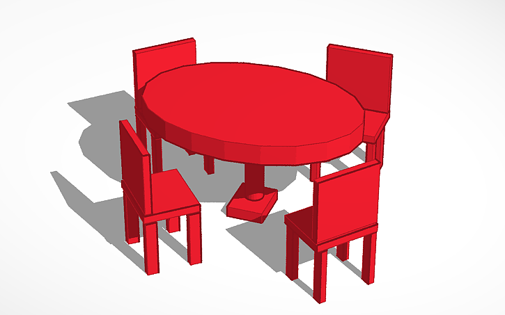 3D design Tables And Chairs - Tinkercad