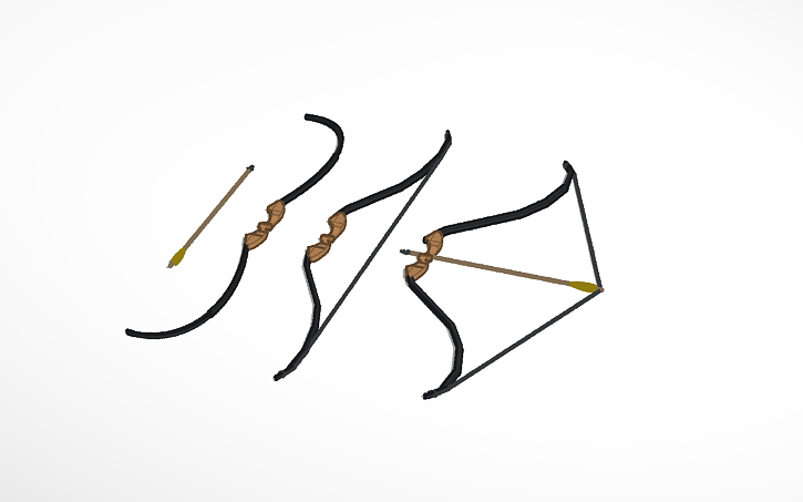 3D design Recurve Bow - Tinkercad