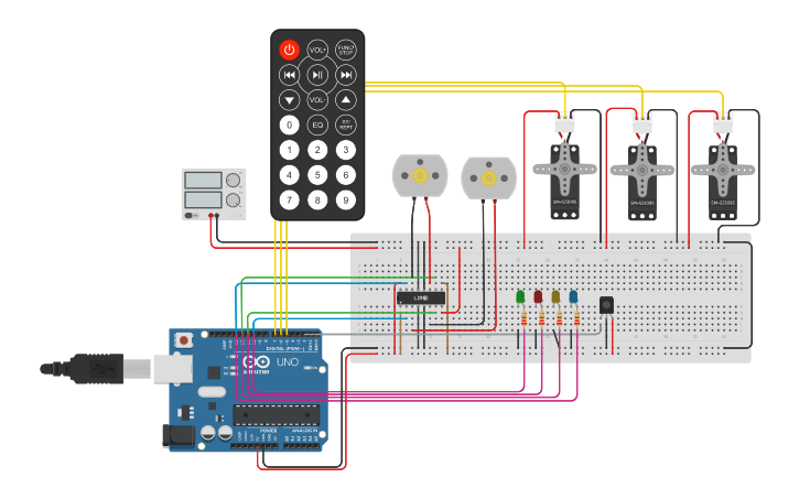 Circuit design Mechatronics project - Tinkercad