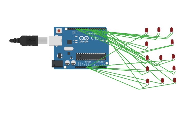 Circuit design Seven Segment Display - Tinkercad