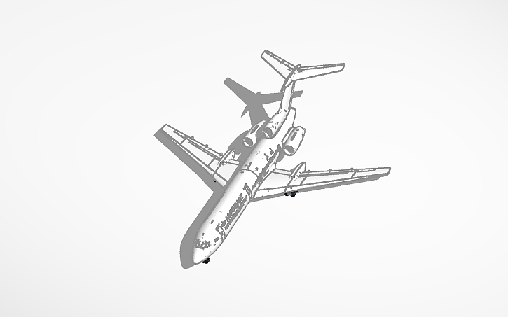 3D design Tu-154 with landing gears - Tinkercad