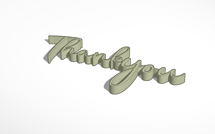 3D design Thank you - Tinkercad