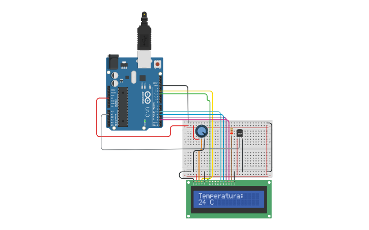 Circuit design Control de temperatura - Tinkercad
