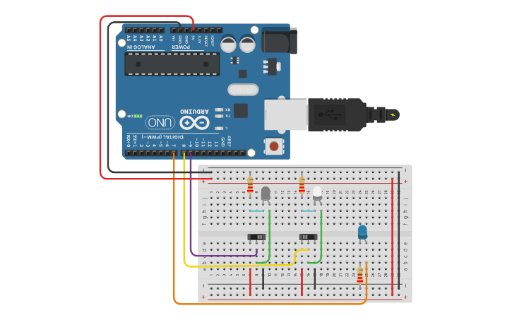 Circuit design accensione led con arduino | Tinkercad