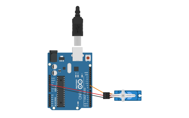 Circuit design Servo-Motor - Tinkercad