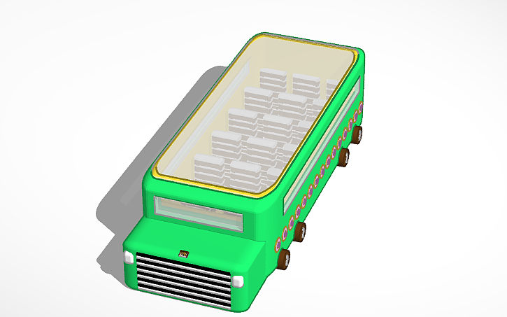 3D design #5 in my car collection. "Donut King Bus" - Tinkercad