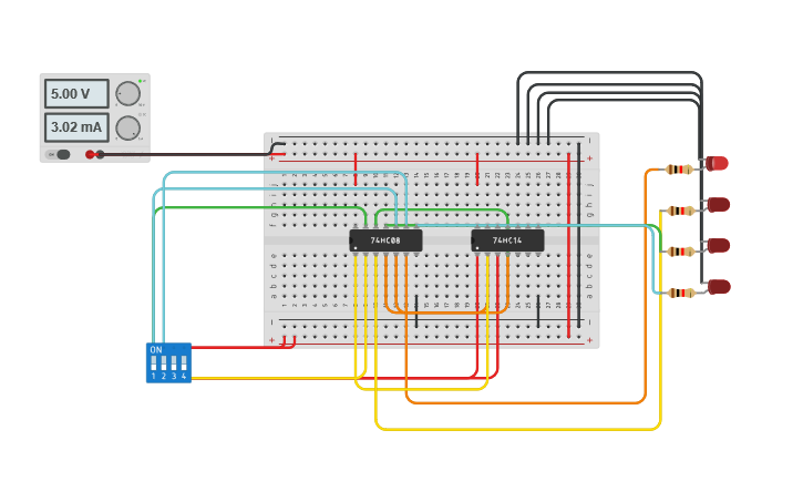 Circuit Design 2x4 Decoder Tinkercad