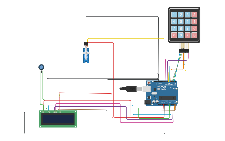 Circuit design Door locking with keypad Arduino - Tinkercad