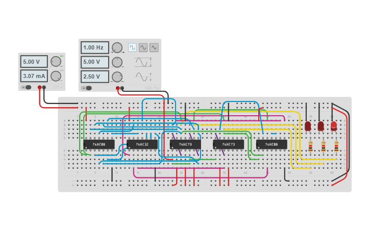 Circuit Design Mod6 Gray Code Counter Using Tff Asynchronus Clock Tinkercad