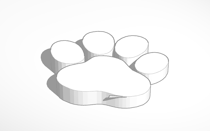 3D design paw - Tinkercad