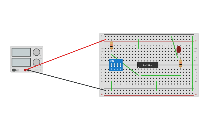 Circuit design NOT GATE | Tinkercad