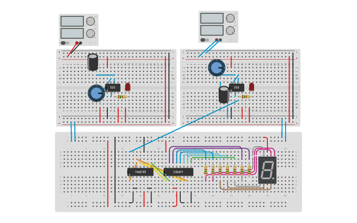 Circuit design 555 Timer with Ptentiometer | Tinkercad