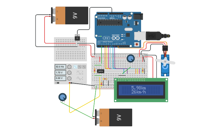 Circuit design VELOCÍMETRO - GRUPO 41 - Tinkercad
