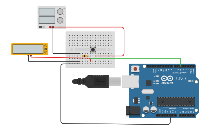 Circuit design Pulsador_Pull_Down | Tinkercad