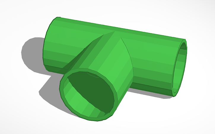 3D design Tube en T - Tinkercad