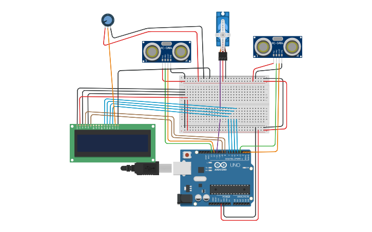 Circuit design smart parking slot allocation | Tinkercad