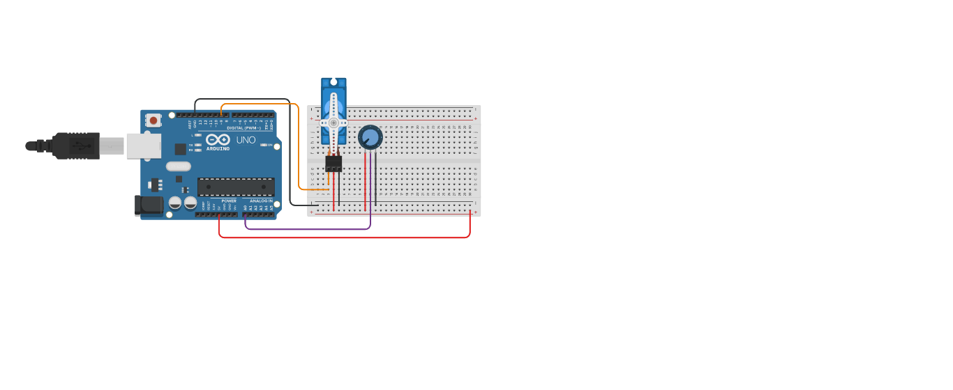 Circuit design servo motor potenciômetro gabriel - Tinkercad