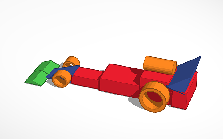 3D design the formula 1 with big tyres and faster | Tinkercad