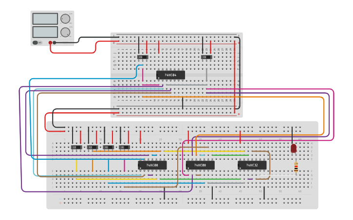 Circuit design 4x1 Multiplexer | Tinkercad
