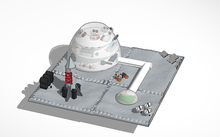3D design Moon Base - Tinkercad