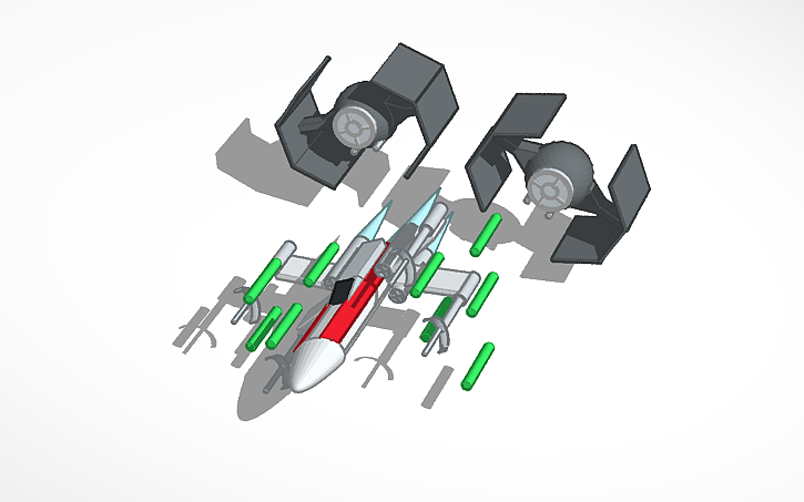 3D design X-wing in battle | Tinkercad