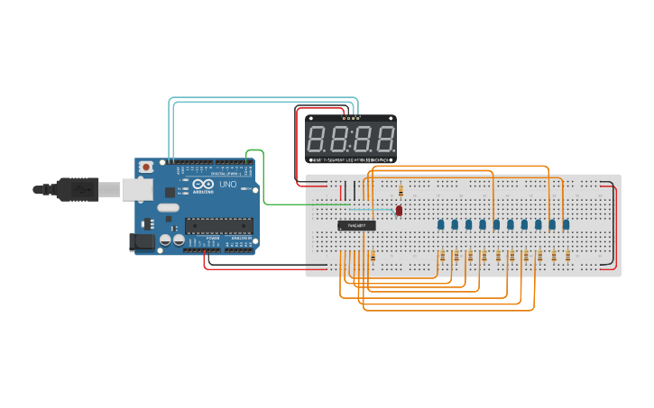Circuit design 74HC4017 - CONTADOR 10 - Tinkercad