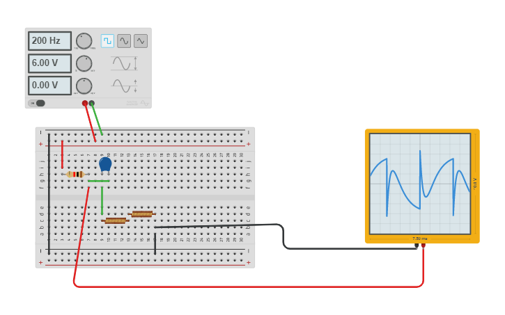 Circuit design Lab 3 RLC circuit | Tinkercad
